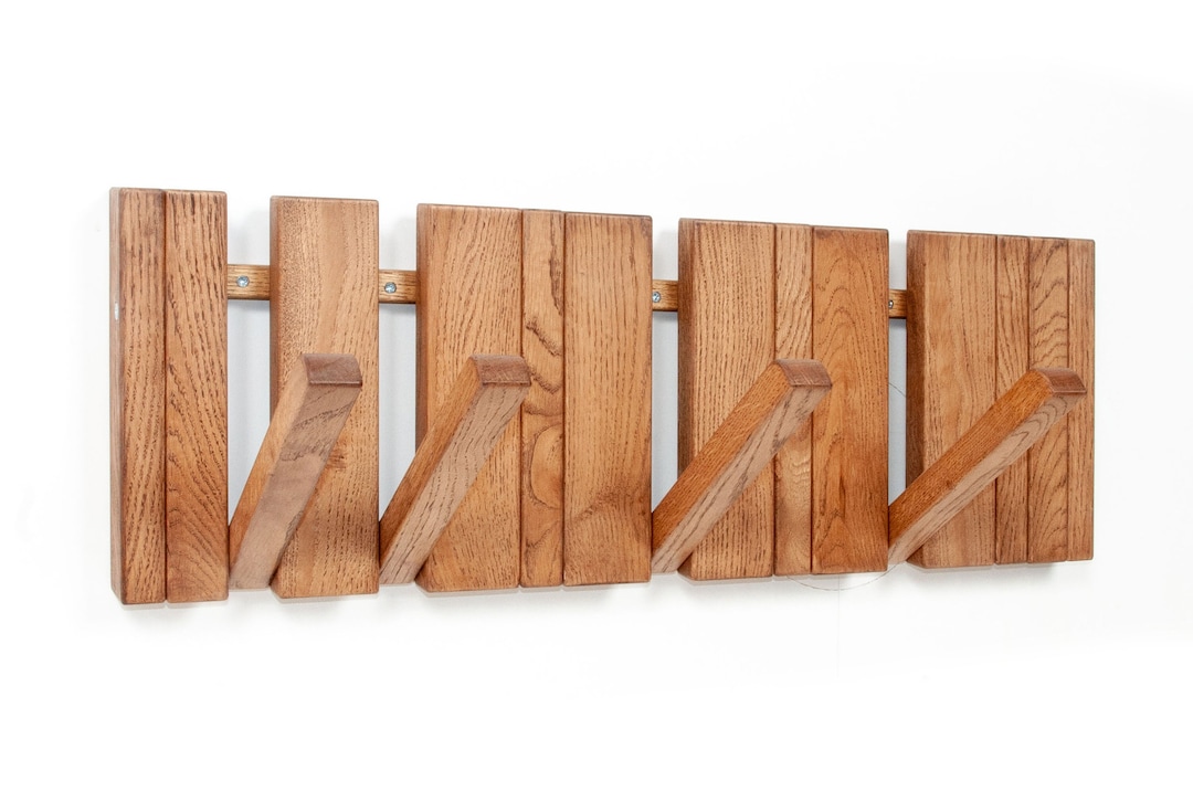 Wall Mounted Organizer With Hooks , Clothes Rack - Etsy