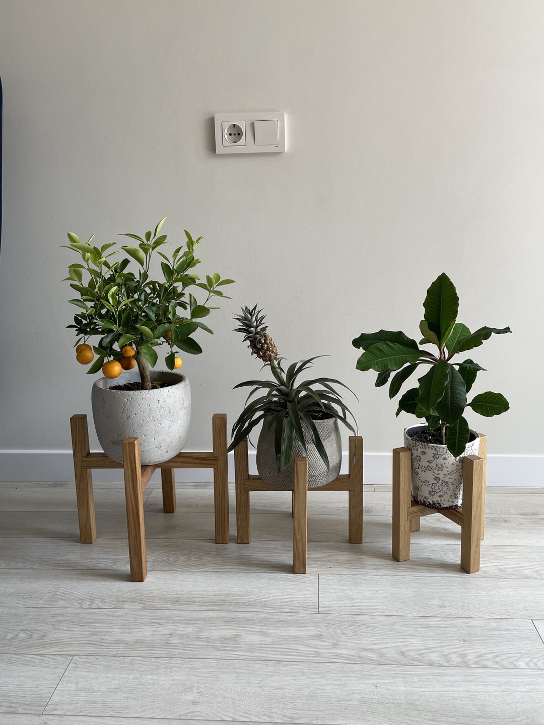 Plant Stand Indoor, Wooden Plant Stand, Oak Plant Stand. - Etsy