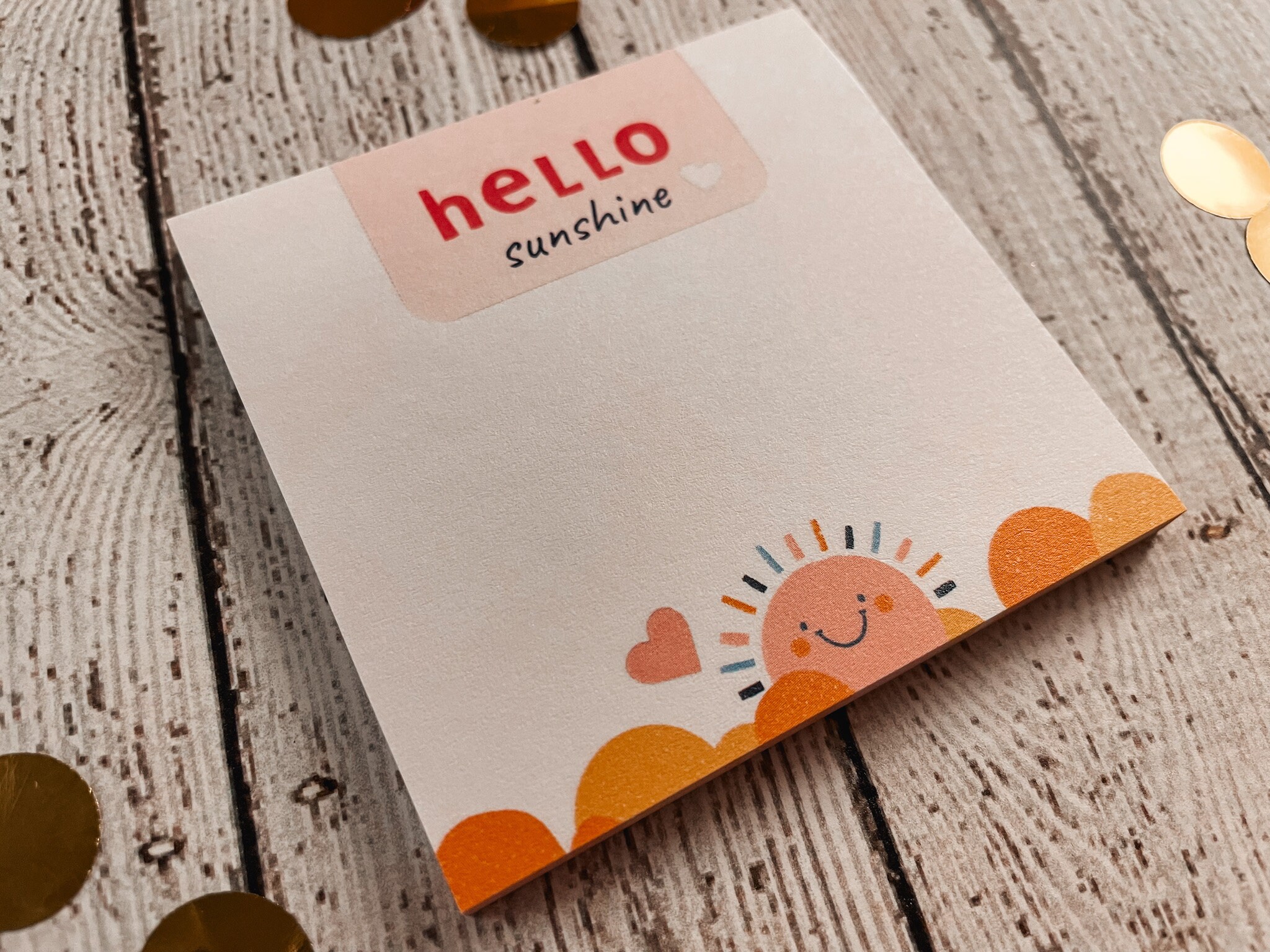 Hello Sunshine Sticky Notes Happy Sun Sticky Pad Cute Gifts - Etsy