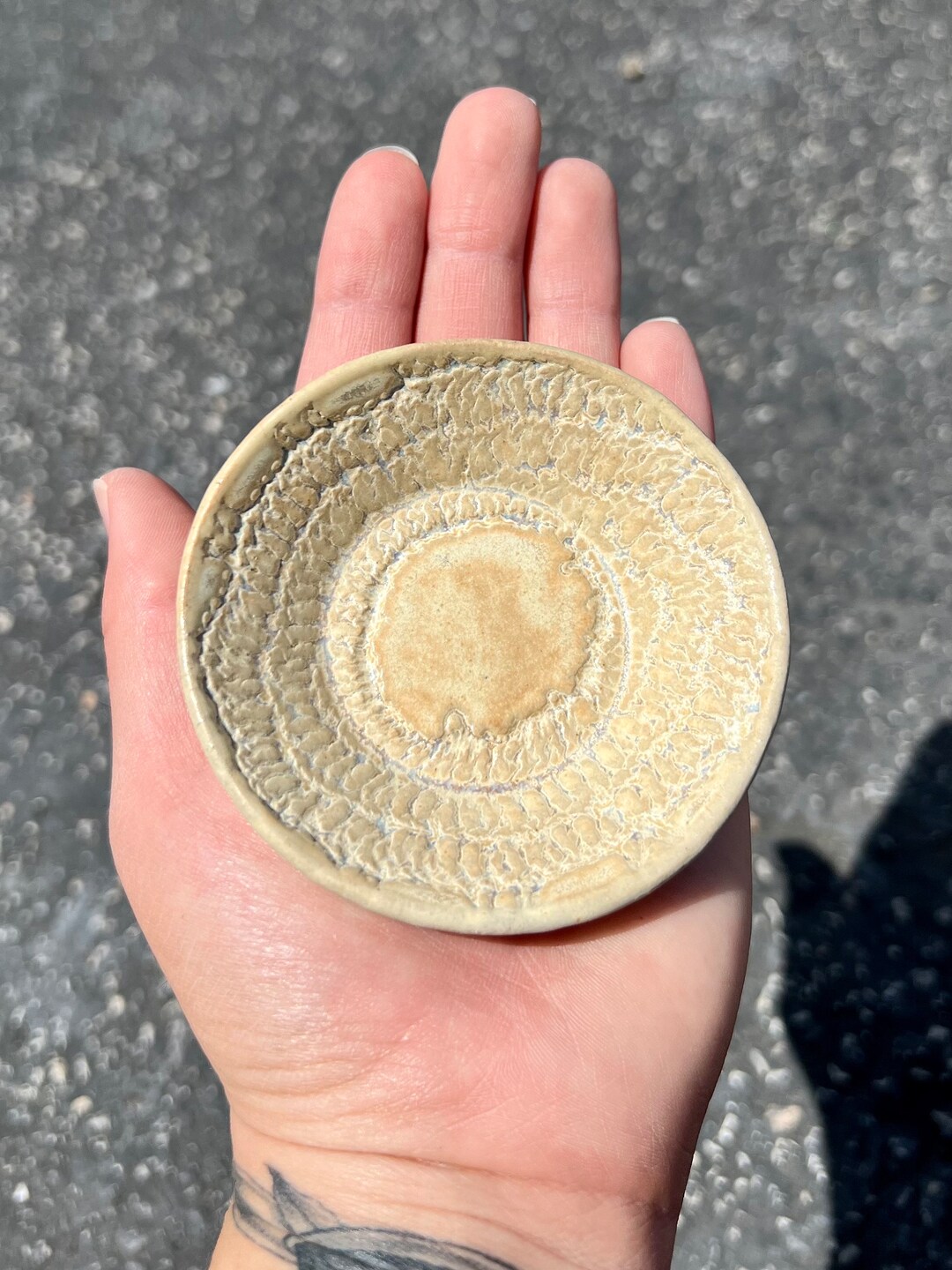 Doily Stamped Cream Trinket Dish - Etsy