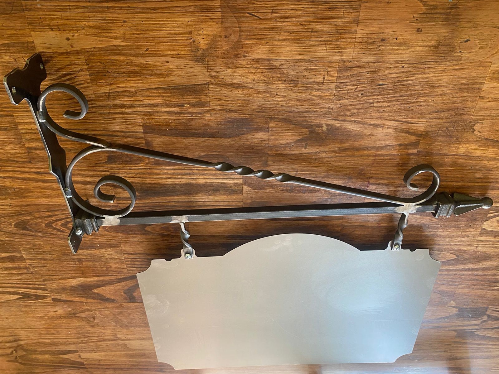 Iron Hanging Sign Bracket. 10in X 24in. Colonial Style. Decorative Sign ...