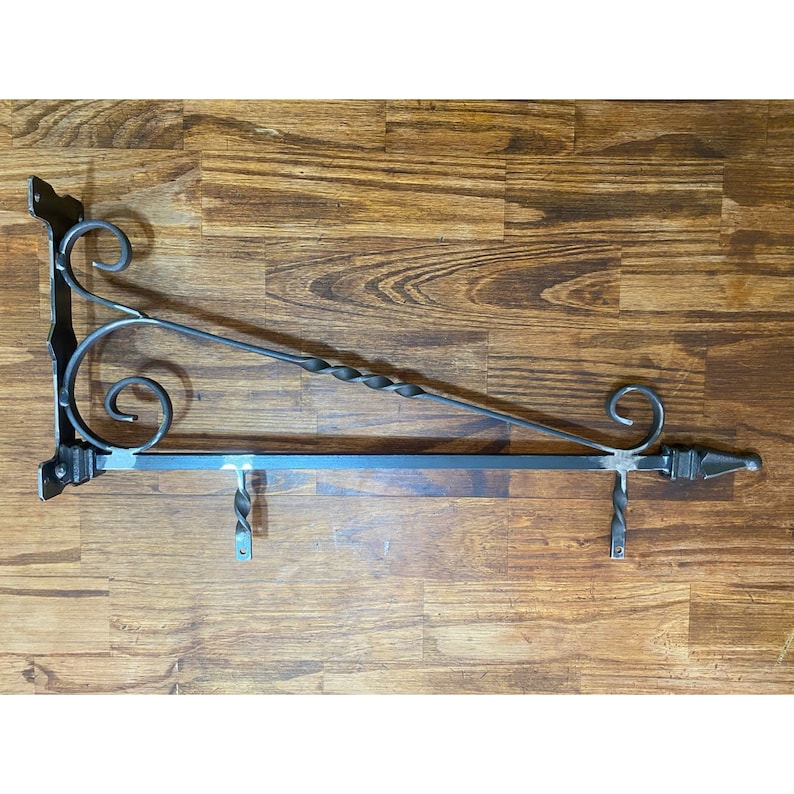 Iron Hanging Sign Bracket. 10in X 24in. Colonial Style. Decorative Sign ...