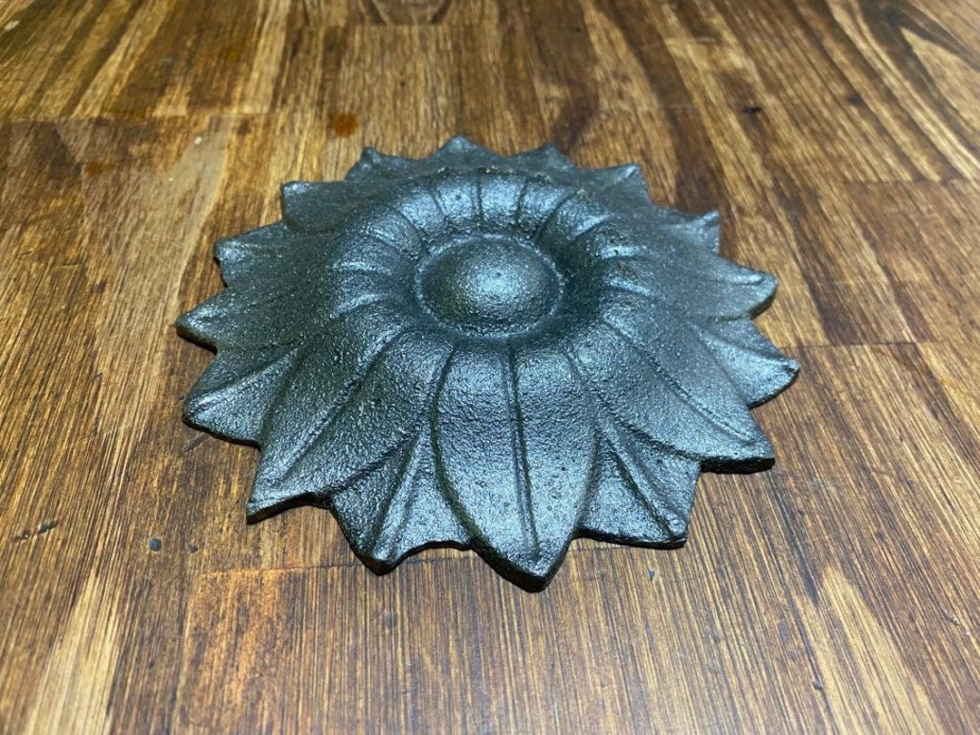 X4 - Cast Iron Flower (pack X4) Metal Flower Ornamental Petals ...