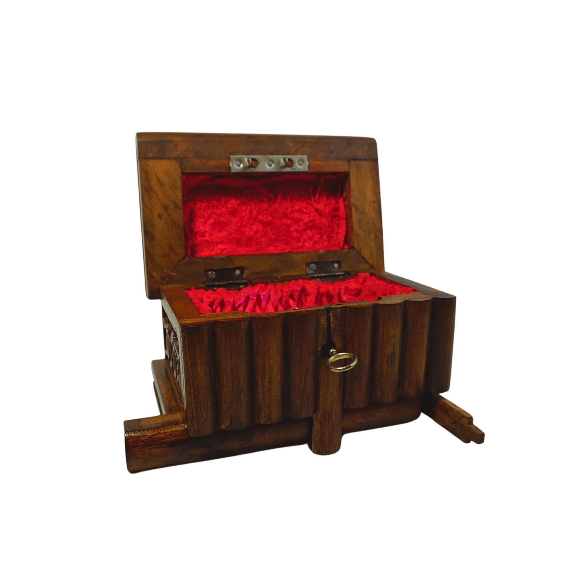 Wooden Box With Secret Lock, Wood Chest, Hand Carved Secret Lock Box ...