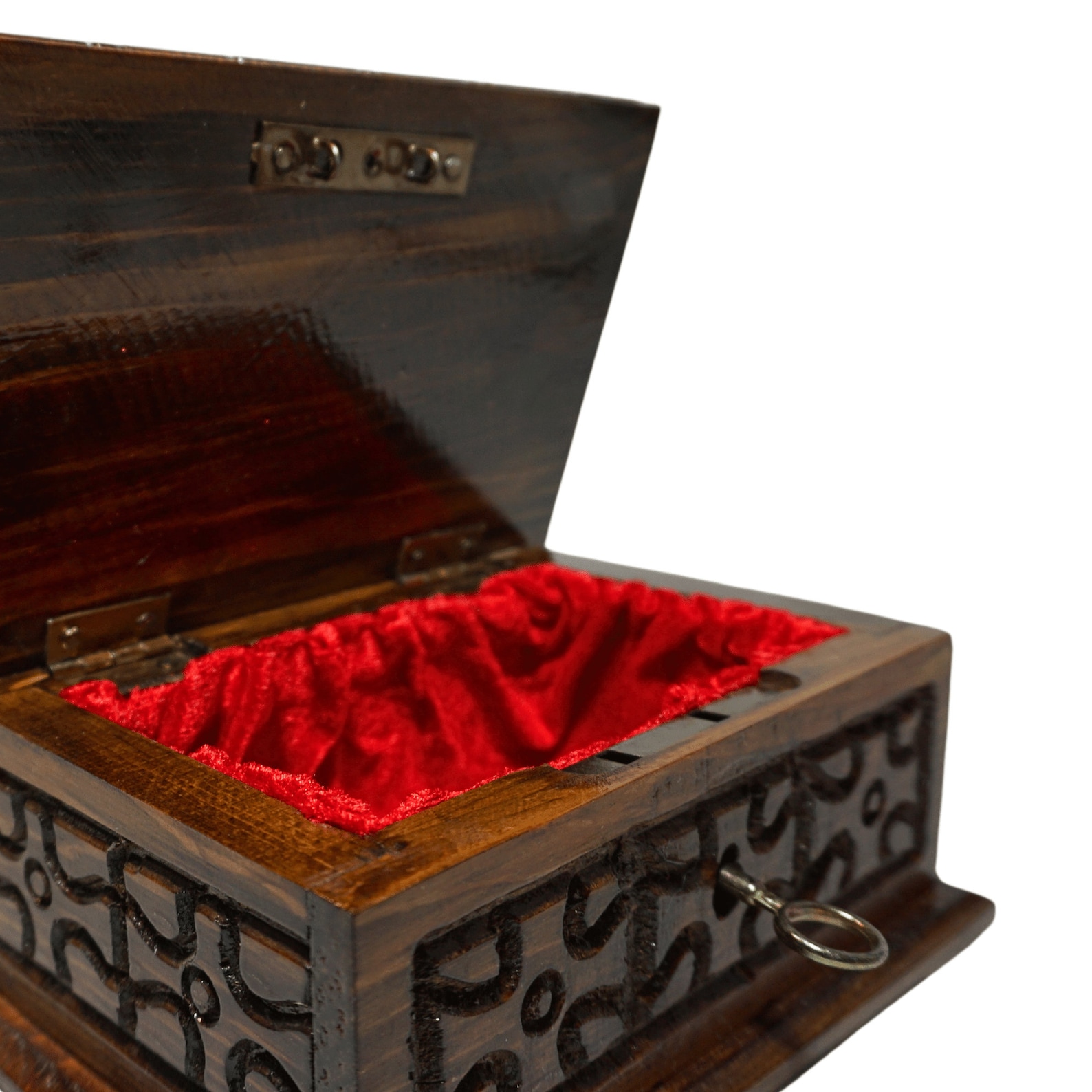 Locked Wooden Jewelry Box With Key, Vintage Wooden Chest, Wooden ...