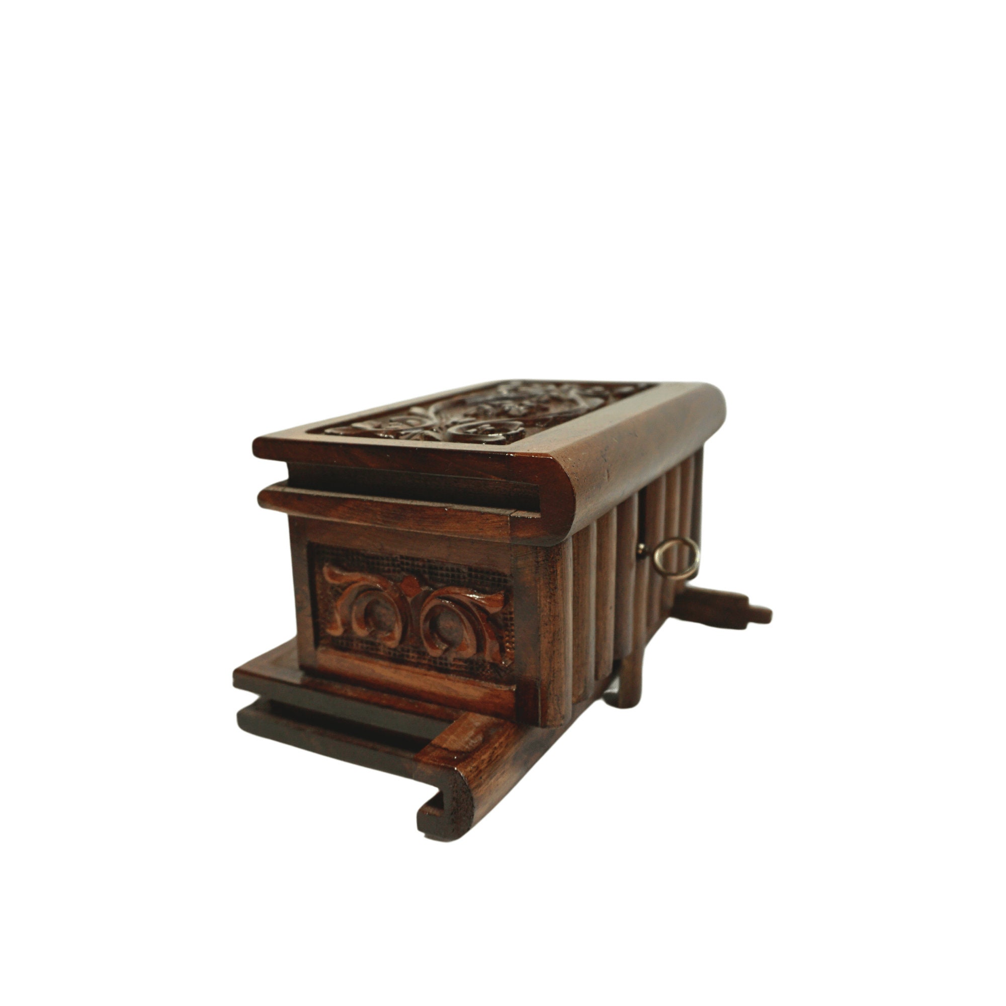 Wooden Box With Secret Lock, Wood Chest, Hand Carved Secret Lock Box ...