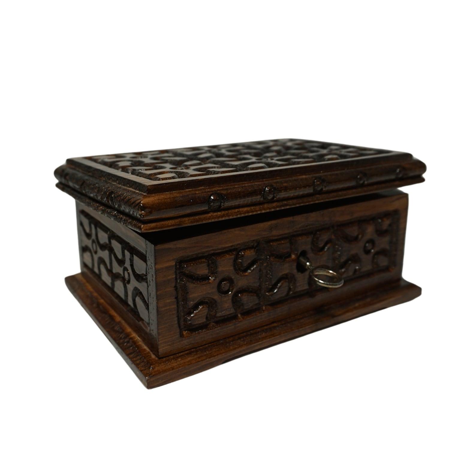 Locked Wooden Jewelry Box With Key, Vintage Wooden Chest, Wooden ...