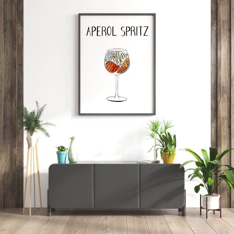 Aperol Spritz Cocktail Print - Etsy