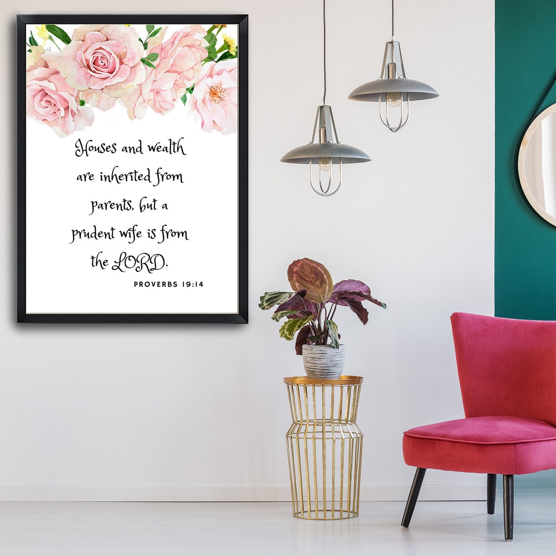 Proverbs 19:14 Printable Large Prints for Bible Farmhouse - Etsy