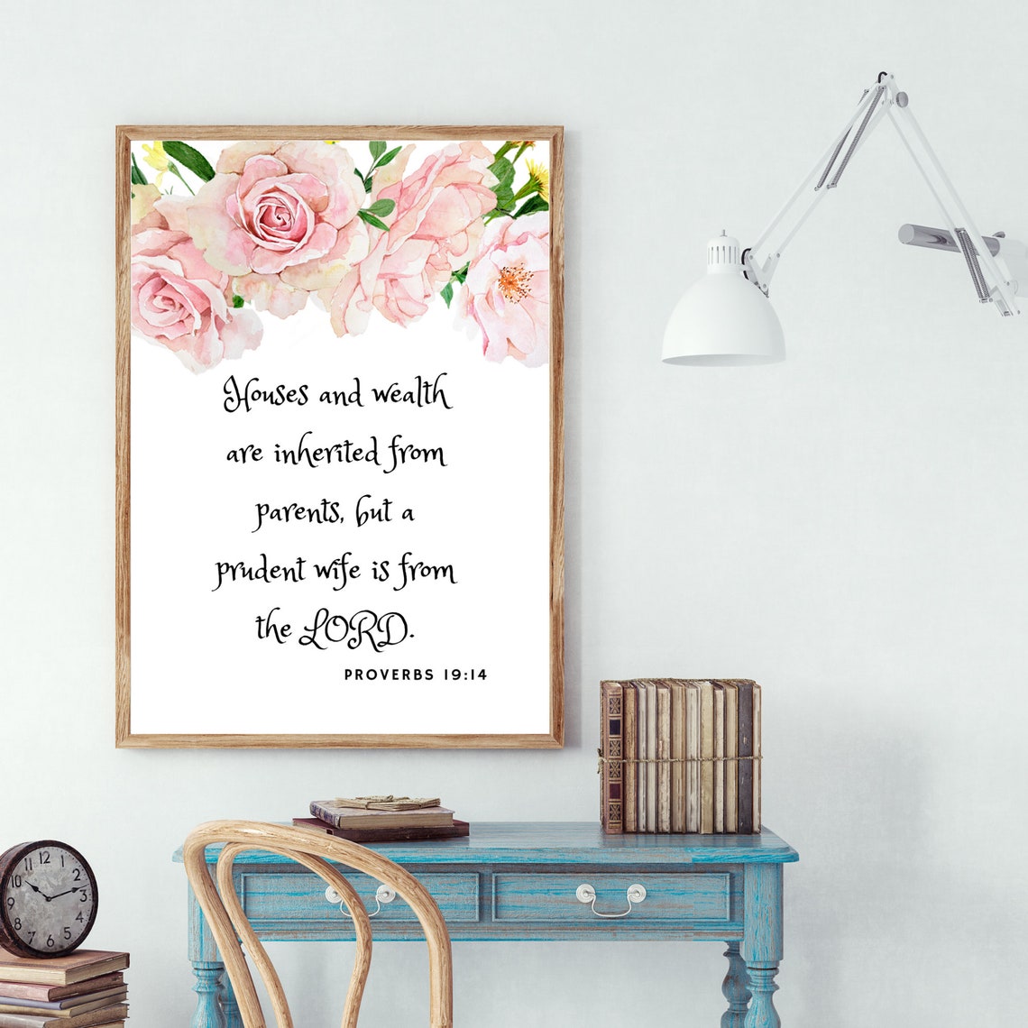 Proverbs 19:14 Printable, Large Prints for Bible, Farmhouse Scripture ...