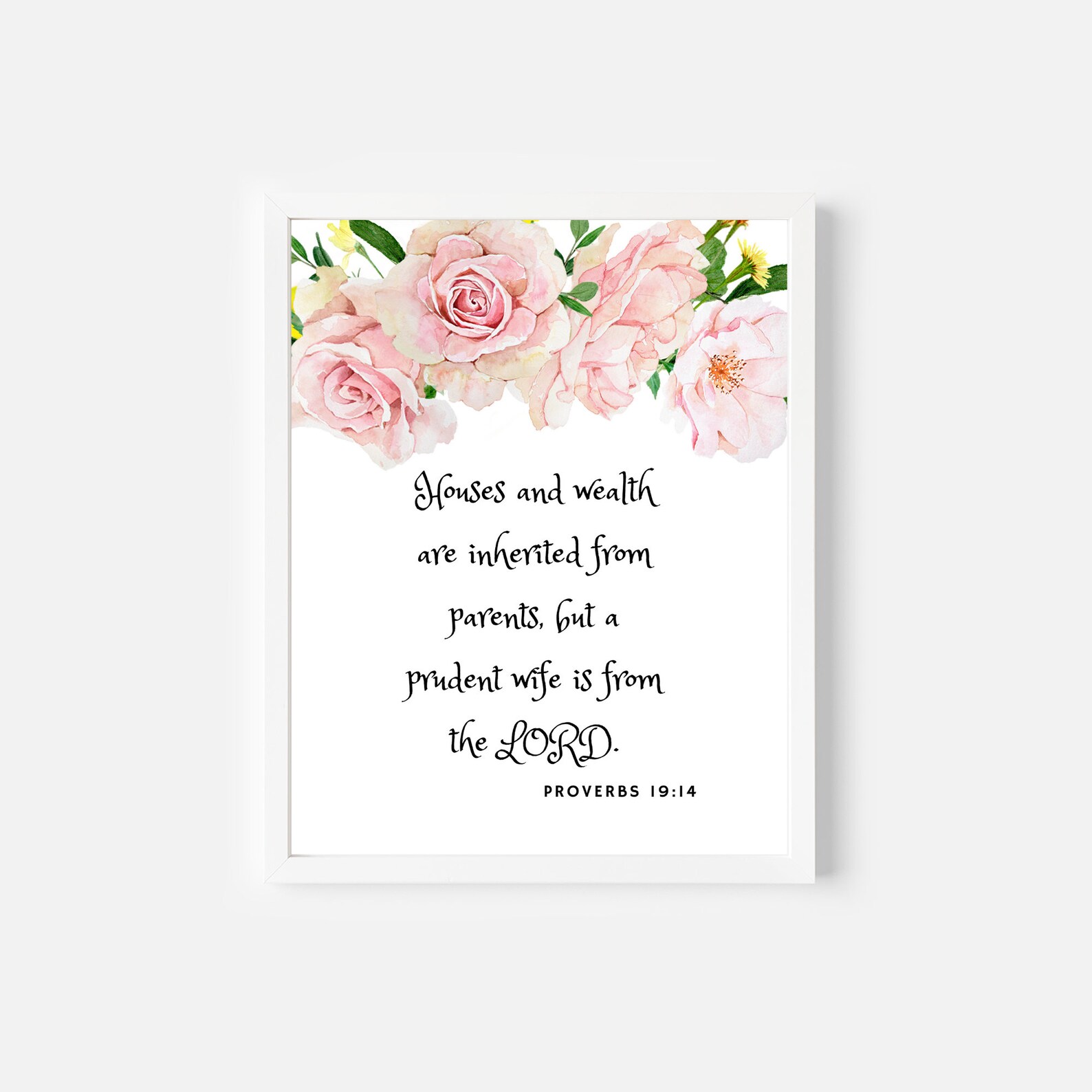 Proverbs 19:14 Printable, Large Prints for Bible, Farmhouse Scripture ...