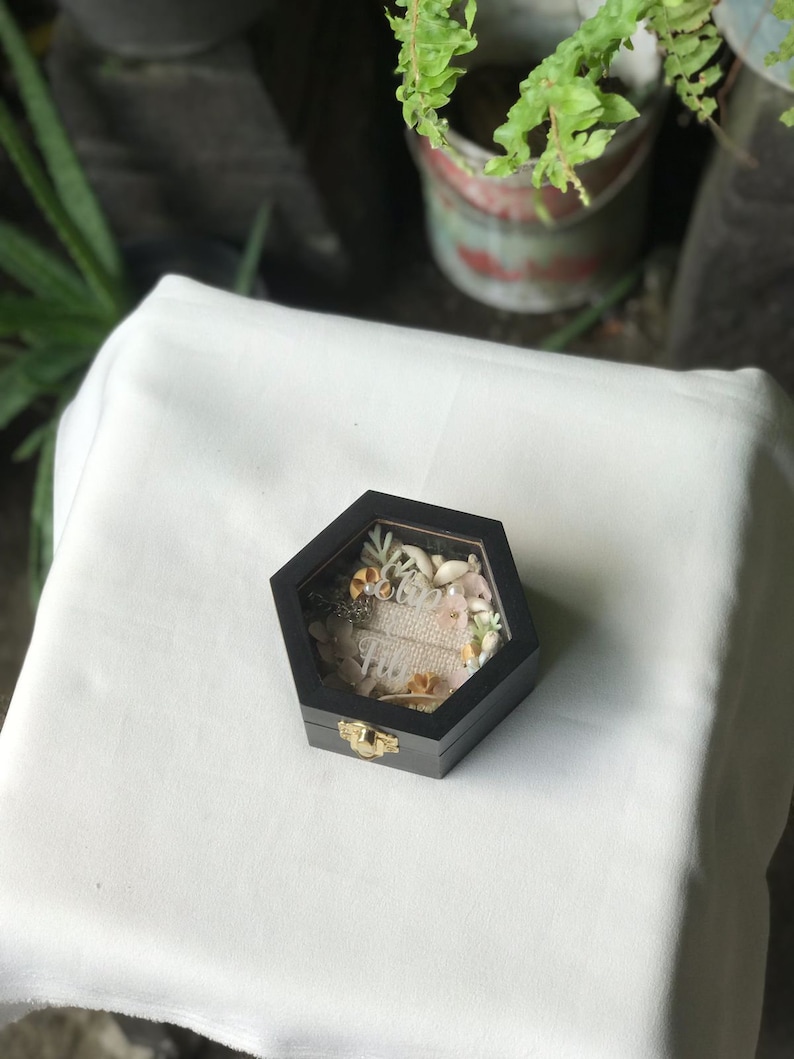 Ring Box Sea Theme Personalized Wooden Ring Box, Wooden Ring Box, With ...
