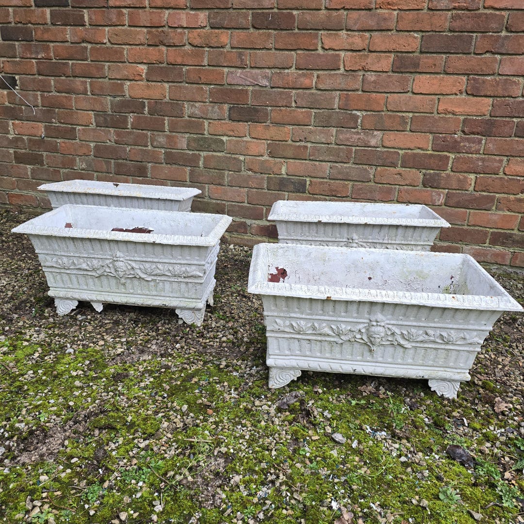 Set Four Regency Cast Iron Planters - Etsy
