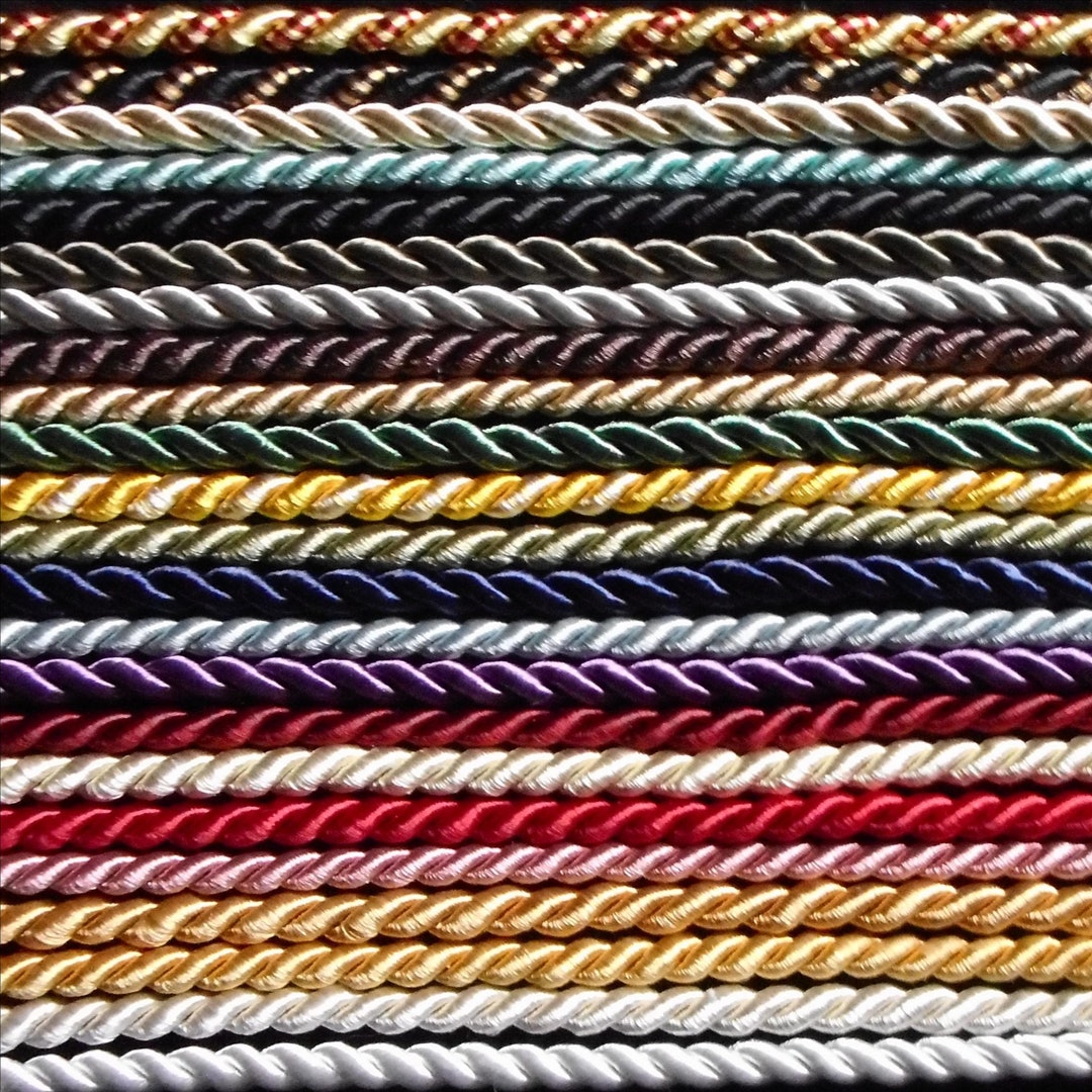 Finsbury 6mm Twisted Braid Trim Cord Gimp Fringe 24 Colours Upholstery ...