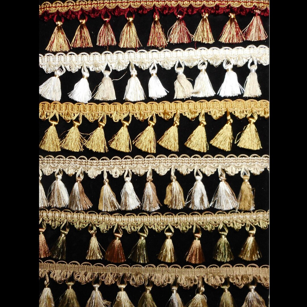 Valletta 90mm Tassel Fringe Fan Trim Luxurious Cord Gimp Braid ...