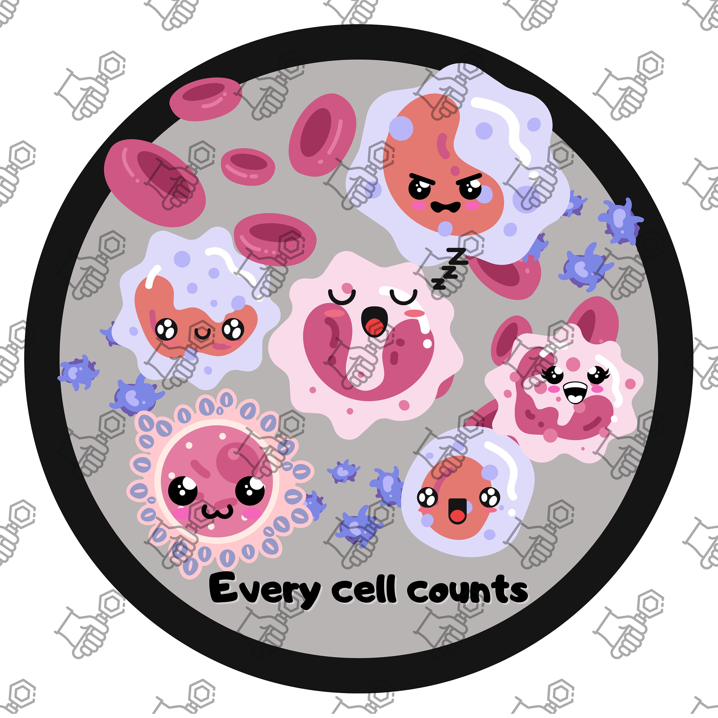 Laboratory Sticker Printable Every Cell Counts - Etsy