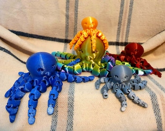 Cute Mini Octopus Flexible 3D Fidget Toy Flexible Articulated Octopus ...