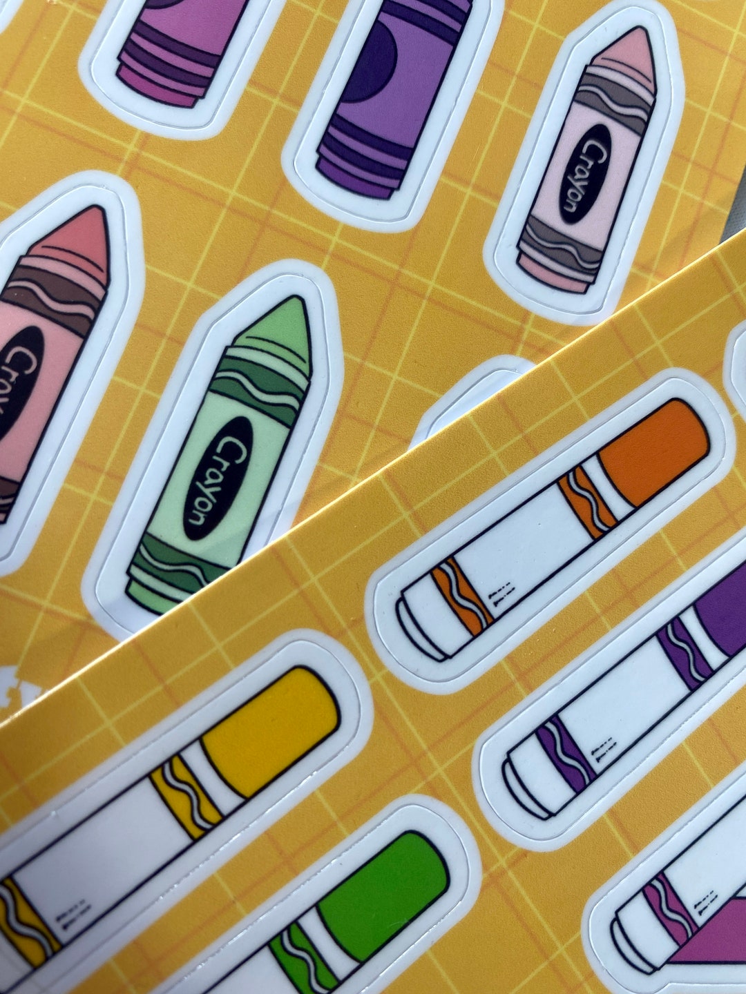 Crayons Stickers Sheet - Etsy