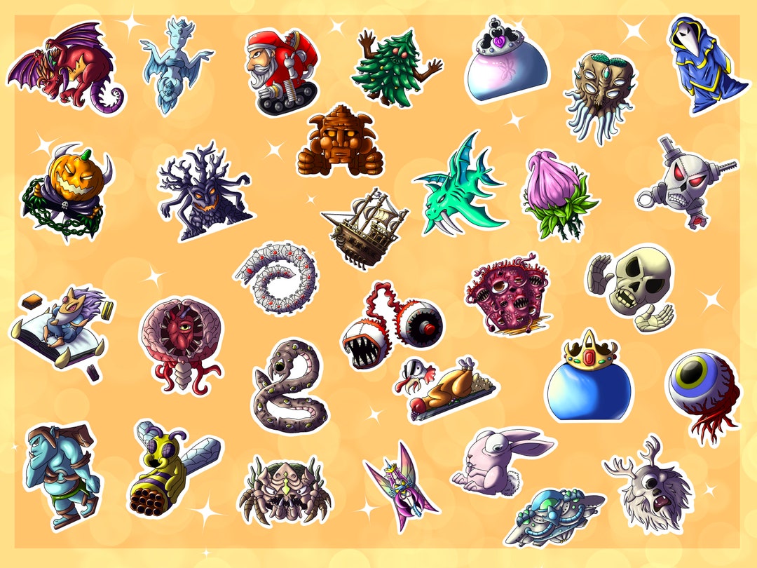 Terrarias All Bosses Sheets 31 Stickers - Etsy UK