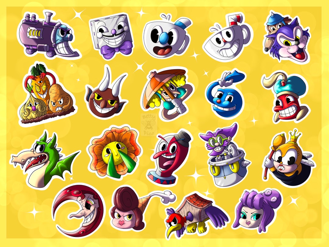 Cuphead Stickers (19 Stickers) - Etsy