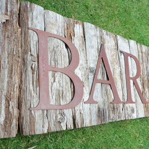 10 Rusty BAR Sign Classic Font Letters Metal Word Rustic Vintage Garden ...