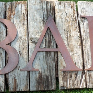 10 Rusty BAR Sign Classic Font Letters Metal Word Rustic Vintage Garden ...