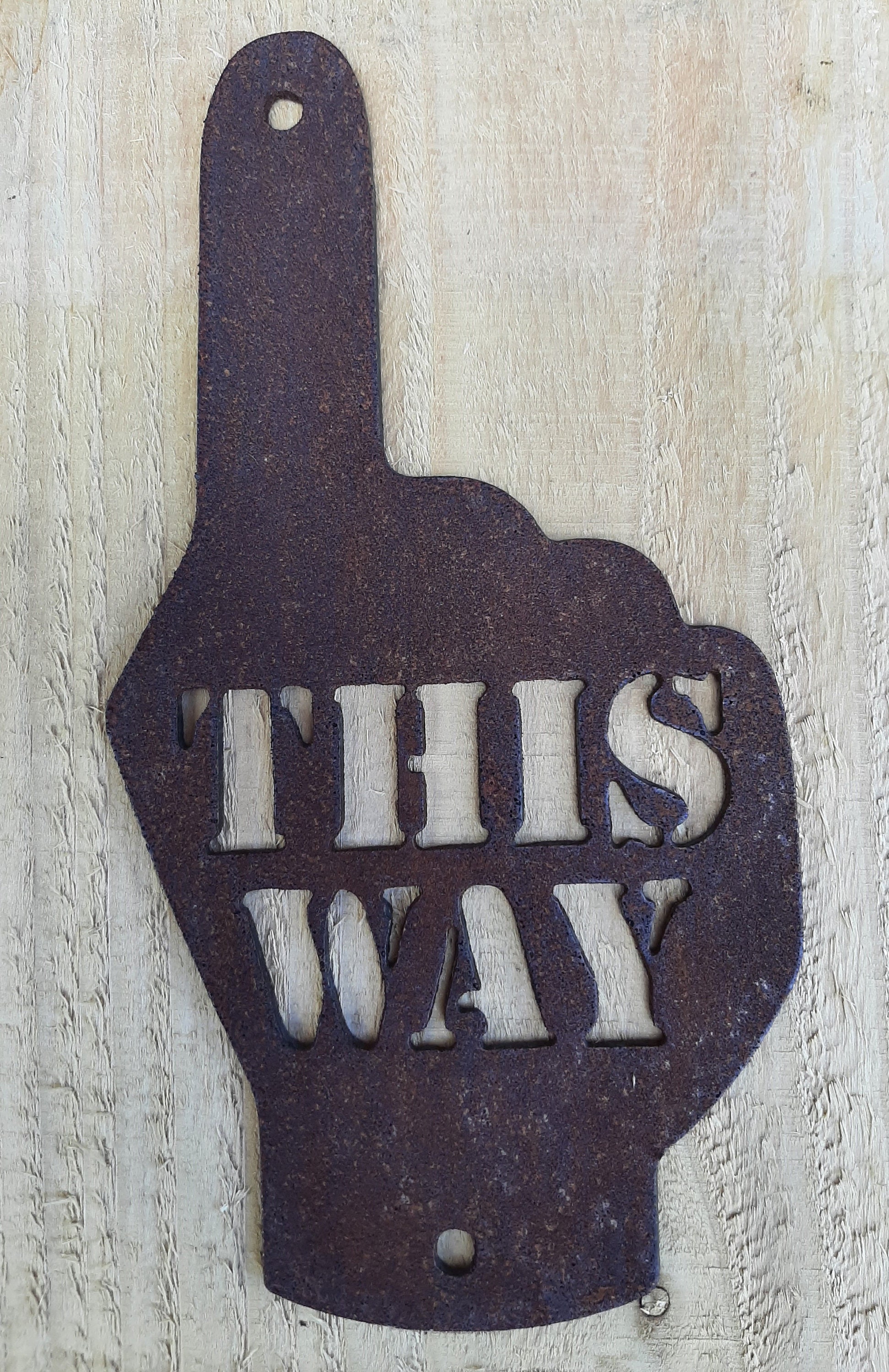 Rusty Metal HAND POINTER ARROW - 'this Way' Left / Right / Ahead Sign ...