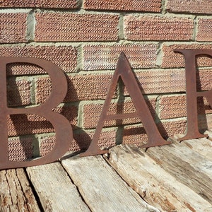 10 Rusty BAR Sign Classic Font Letters Metal Word Rustic Vintage Garden ...
