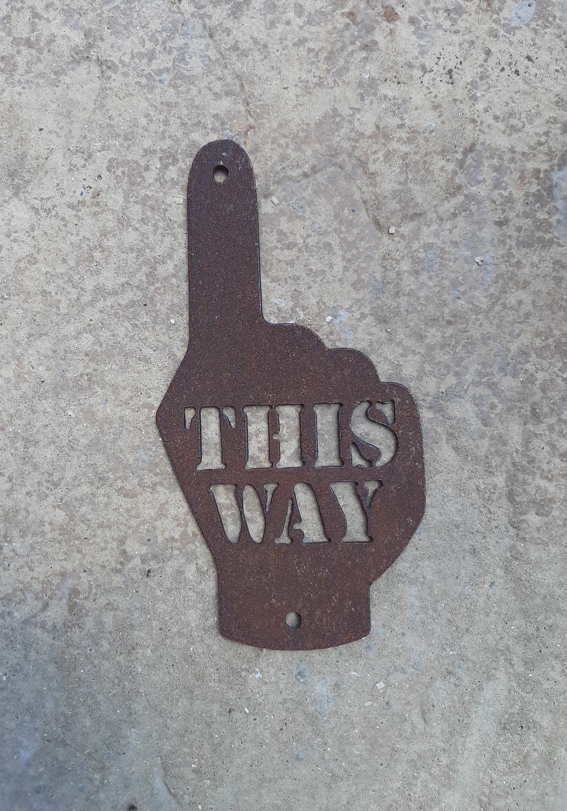 Rusty Metal HAND POINTER ARROW - 'this Way' Left / Right / Ahead Sign ...