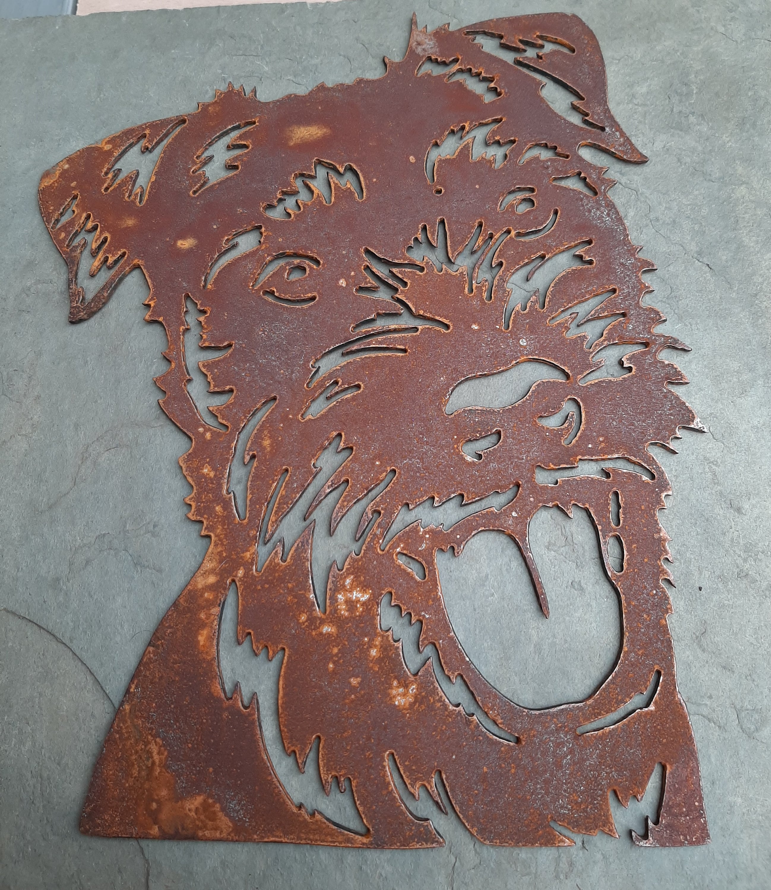 Rusty Metal PATTERDALE TERRIER DOG Face Rustic Garden Ornament - Etsy