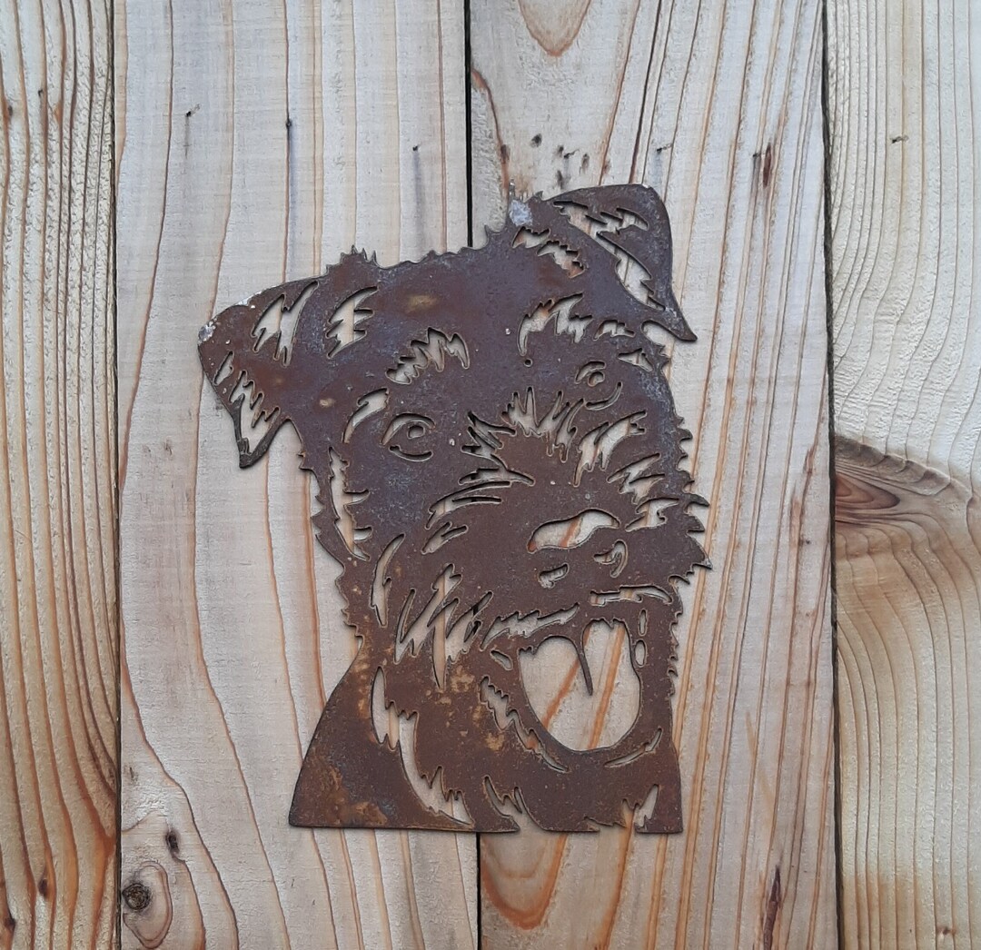 Rusty Metal PATTERDALE TERRIER DOG Face Rustic Garden Ornament - Etsy