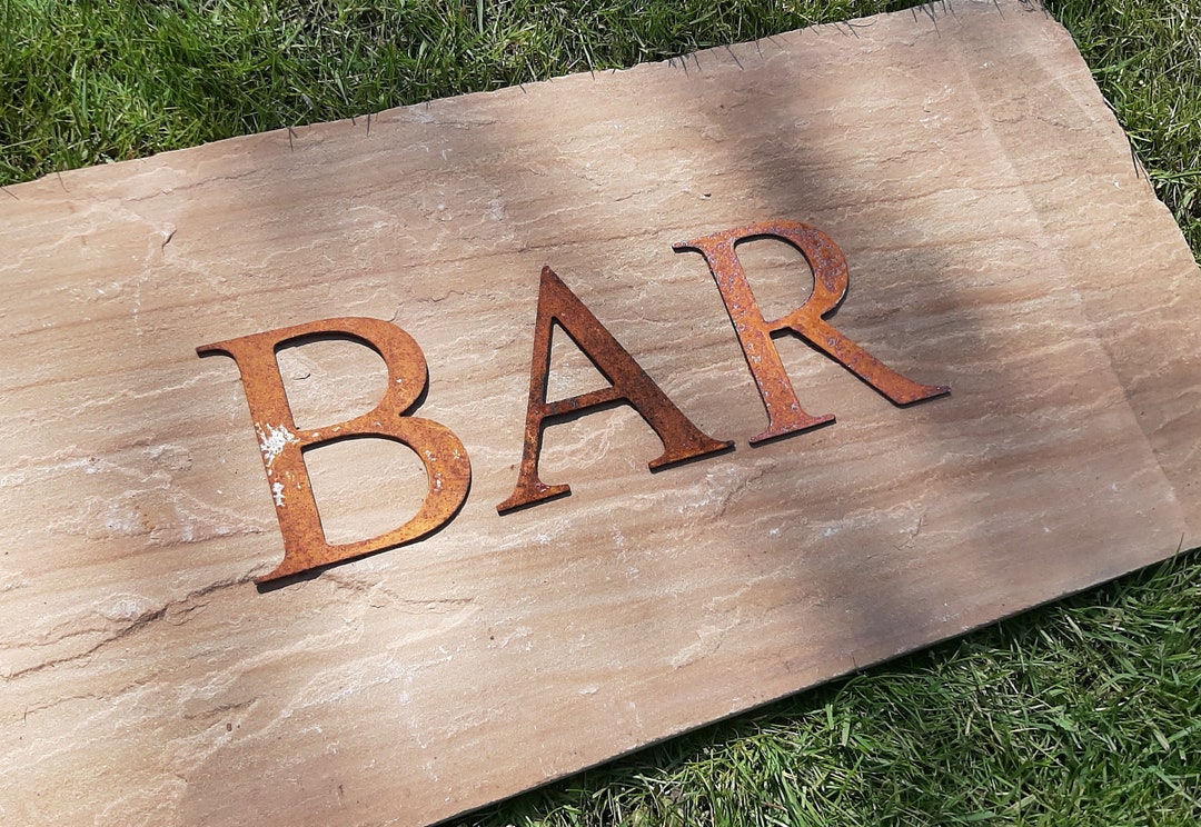 5 Rusty BAR Sign Classic Font Letters Metal Word Rustic - Etsy UK