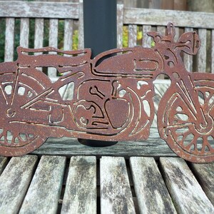 Rusty Metal MOTORCYCLE Vincent Black Shadow Garden Ornament. Rustic ...