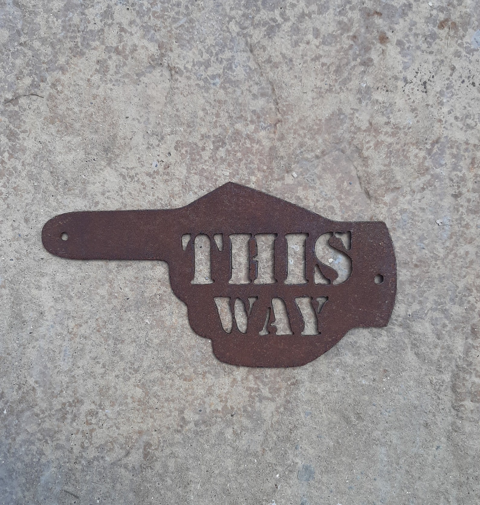 Rusty Metal HAND POINTER ARROW - 'this Way' Left / Right / Ahead Sign ...