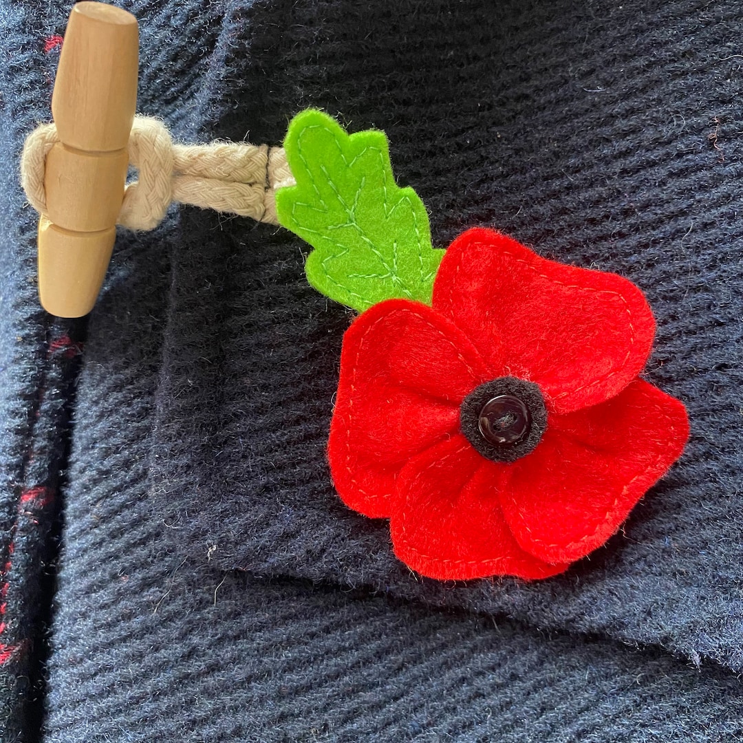 Remembrance Poppy Brooch - Etsy UK