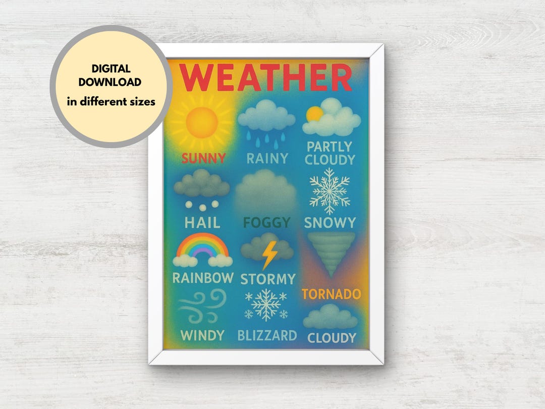 Classroom Weather Chart Printable, Daily Weather Chart for Kids ...
