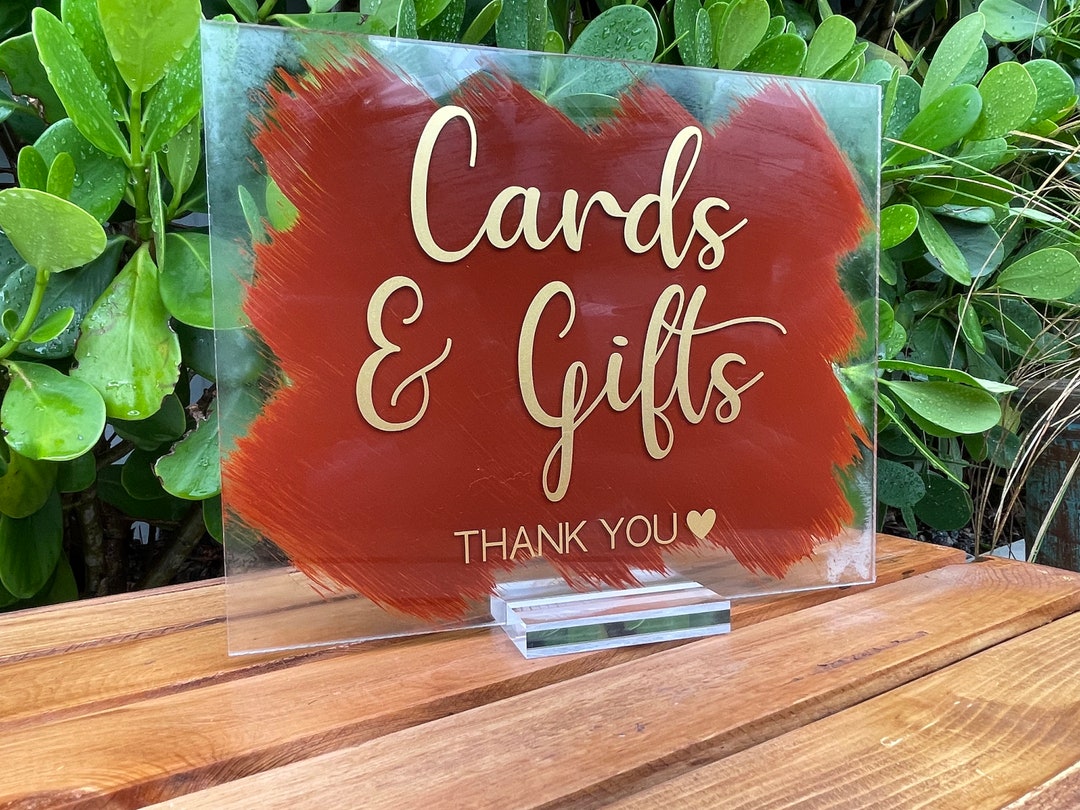 Cards and Gifts Sign | Modern Wedding Decor | Painted Acrylic Wedding ...