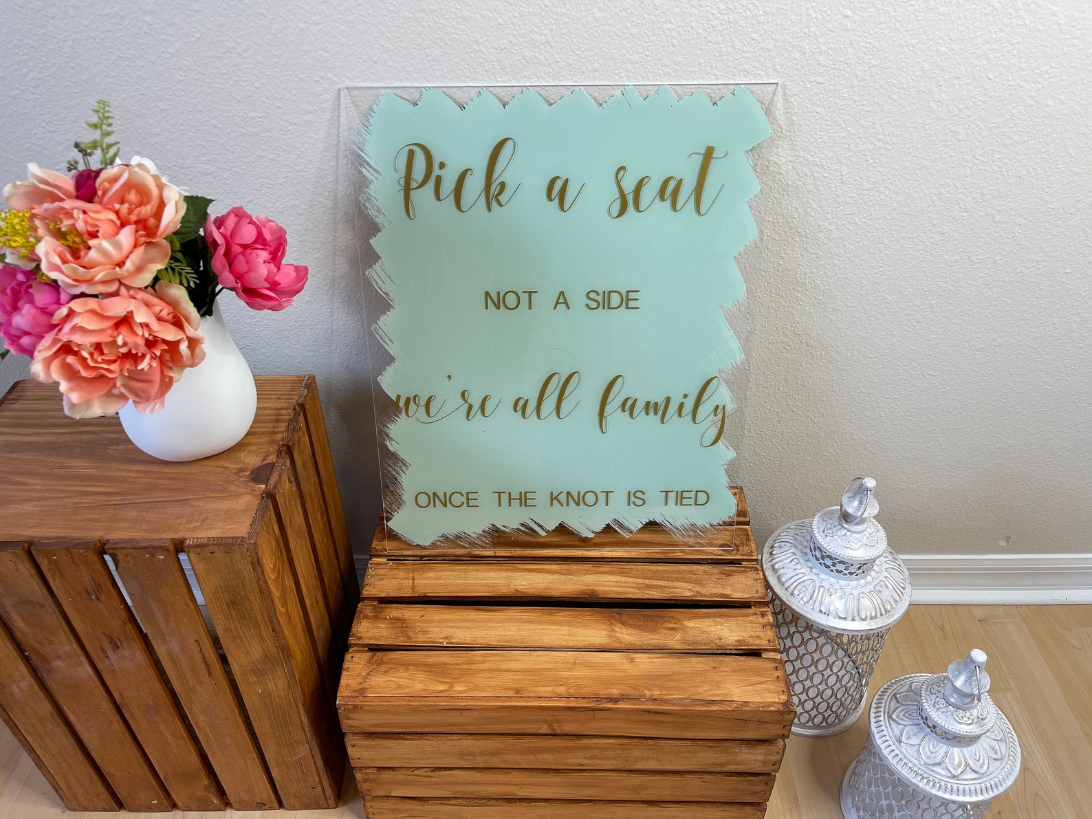 Custom Acrylic Pick A Seat Sign Choose Seat Not Side | Etsy