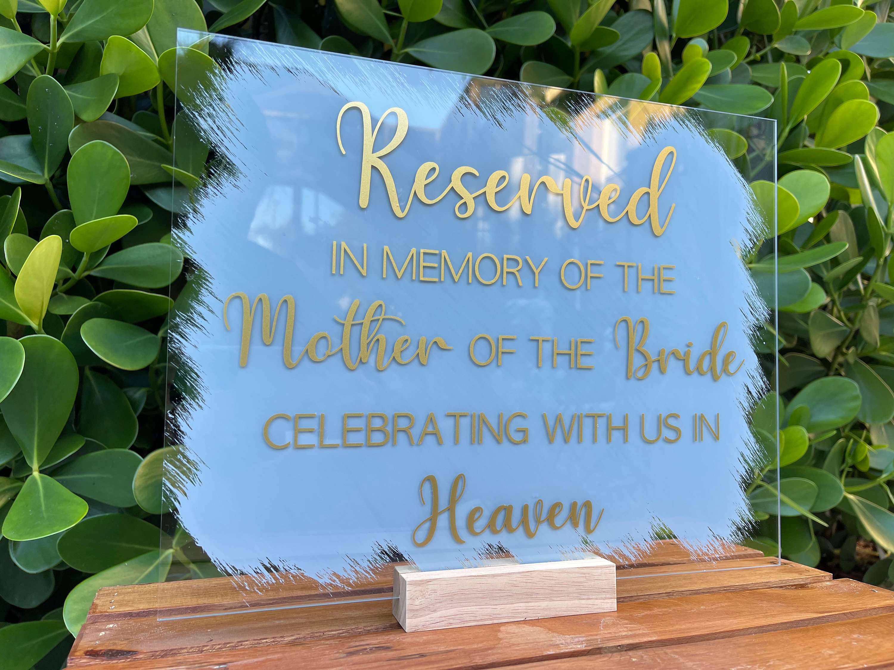 Mother of Bride Memorial Sign Clear in Loving Memory Acrylic | Etsy