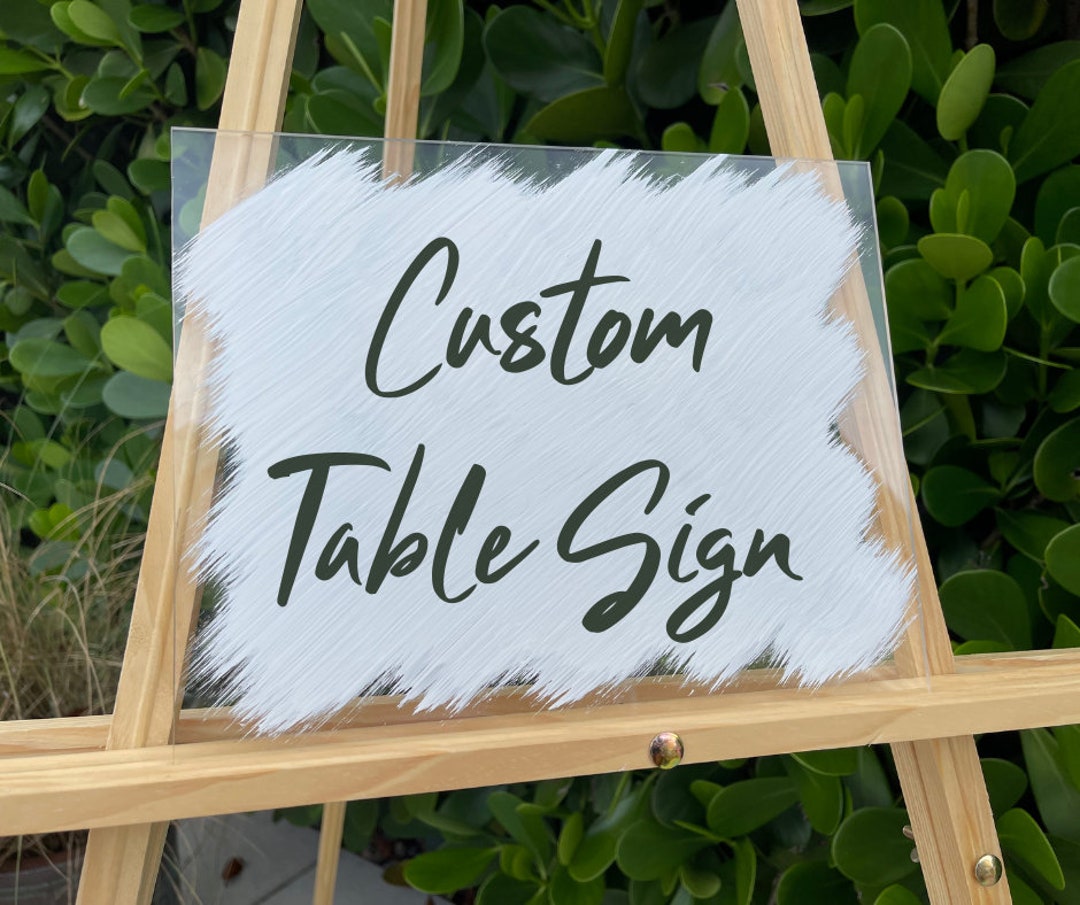 Custom Acrylic Table Sign| Custom Party Signs| Personalized Event Sign ...