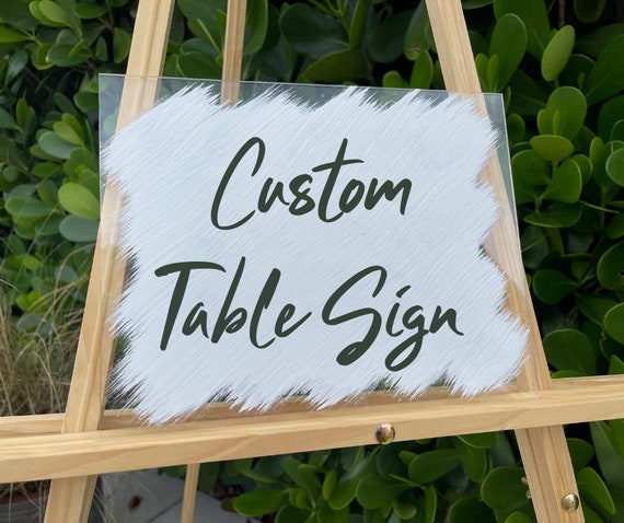 Custom Acrylic Table Sign Custom Party Signs Personalized - Etsy