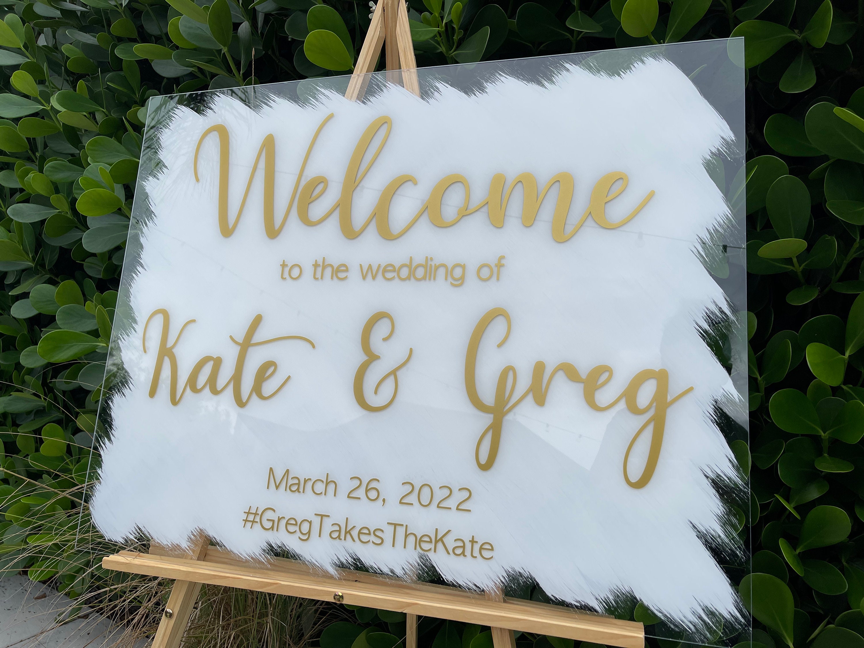 Personalized Acrylic Plastic Wedding Welcome Sign Gold - Etsy