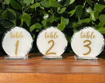 Acrylic Table Number With Painted Back Wedding Table Sign | Etsy
