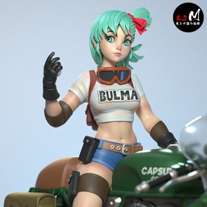 Bulma on Bike UNPAINTED 3d Printed DIY Resin Statue Kit / Figurine by ...