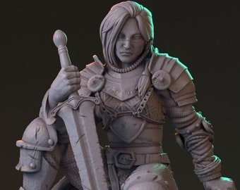 Olistin Alatel Female Fantasy Miniature Fighter Dnd Pin up Miniature 3d Resin Printed Model 32mm ...