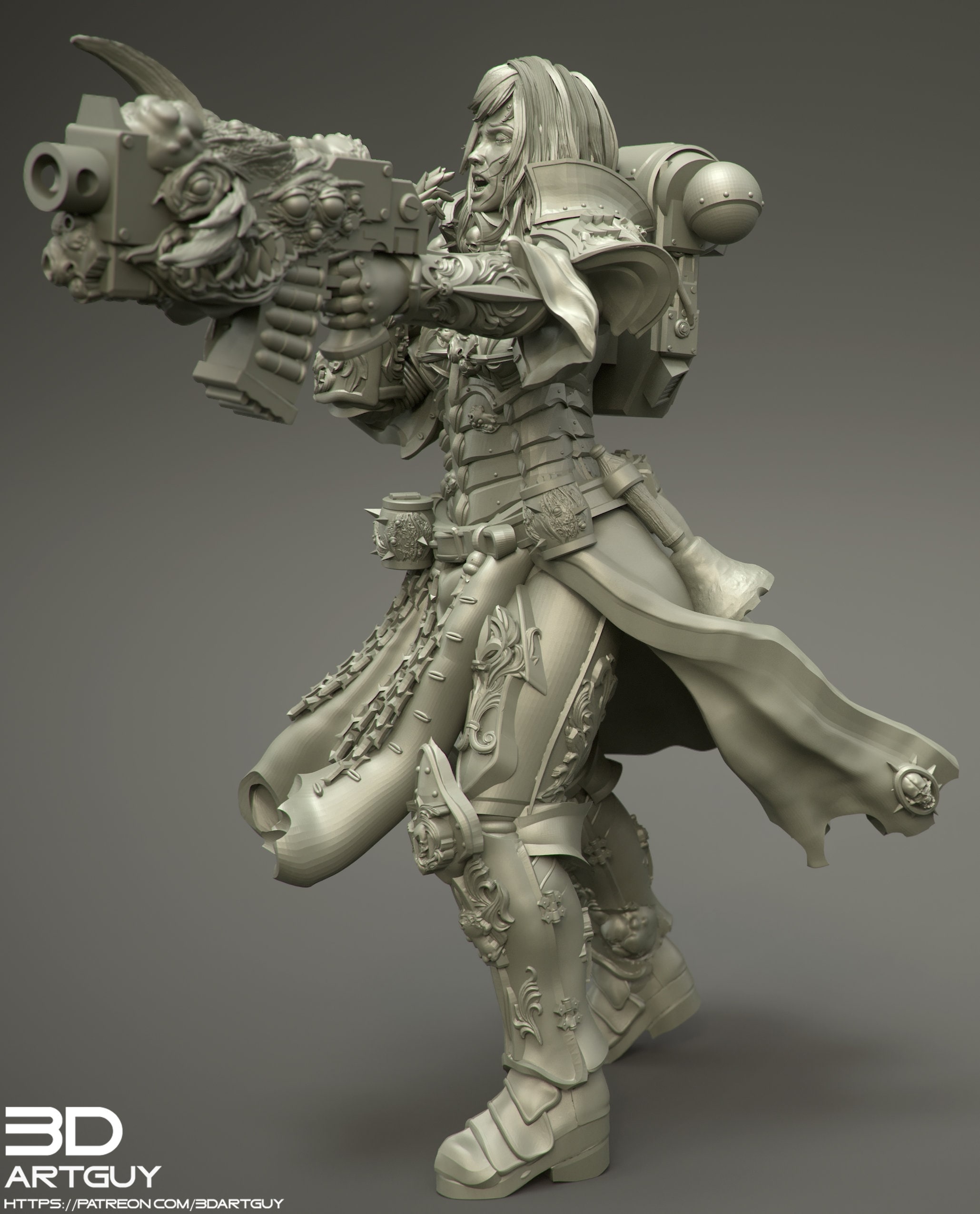 Female Corrupt Space Warrior 3d Printed Model by 3dartguy - Etsy UK