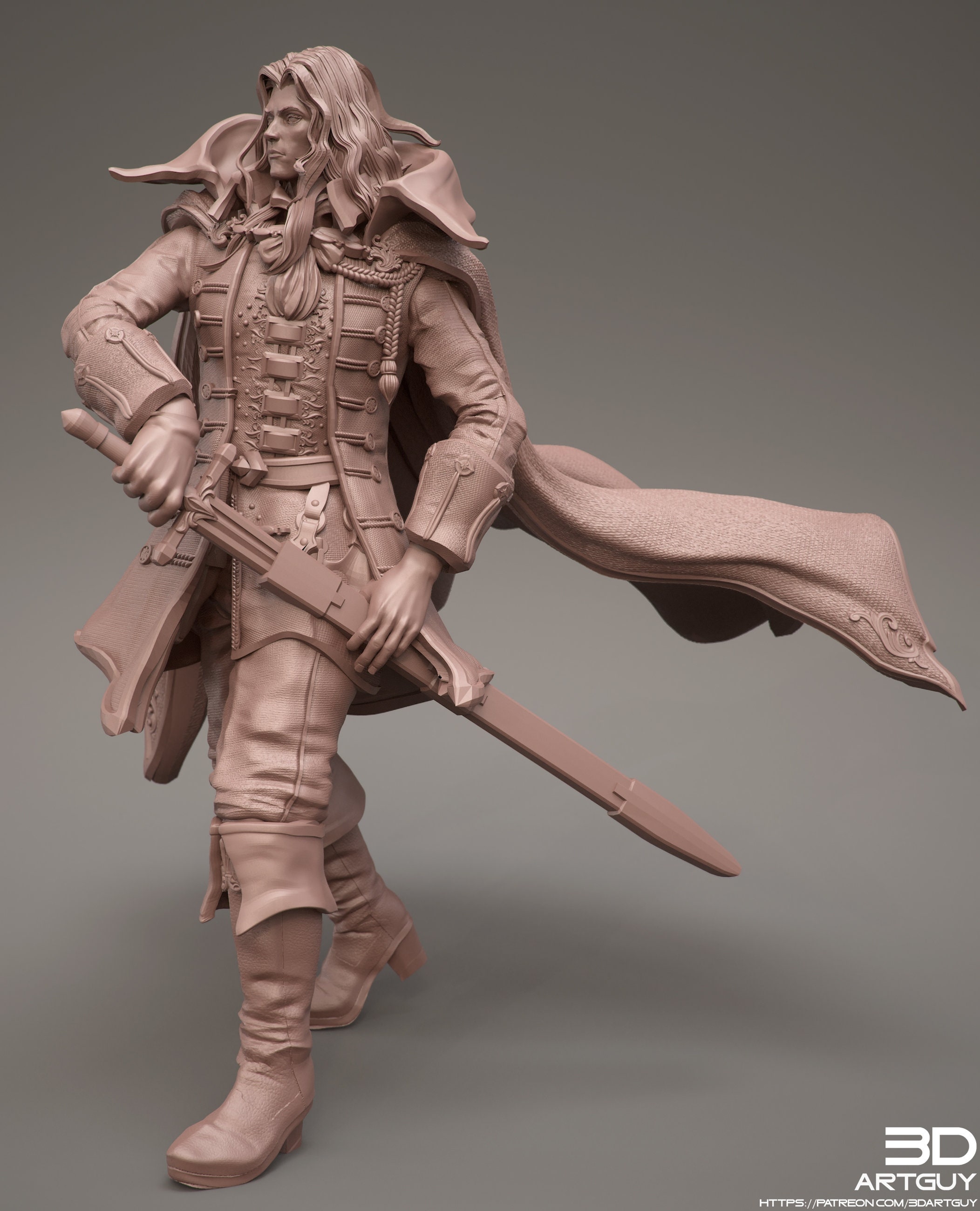 Alucard Vampire Noble Fanart 3d Printed Model by 3dartguy - Etsy Canada