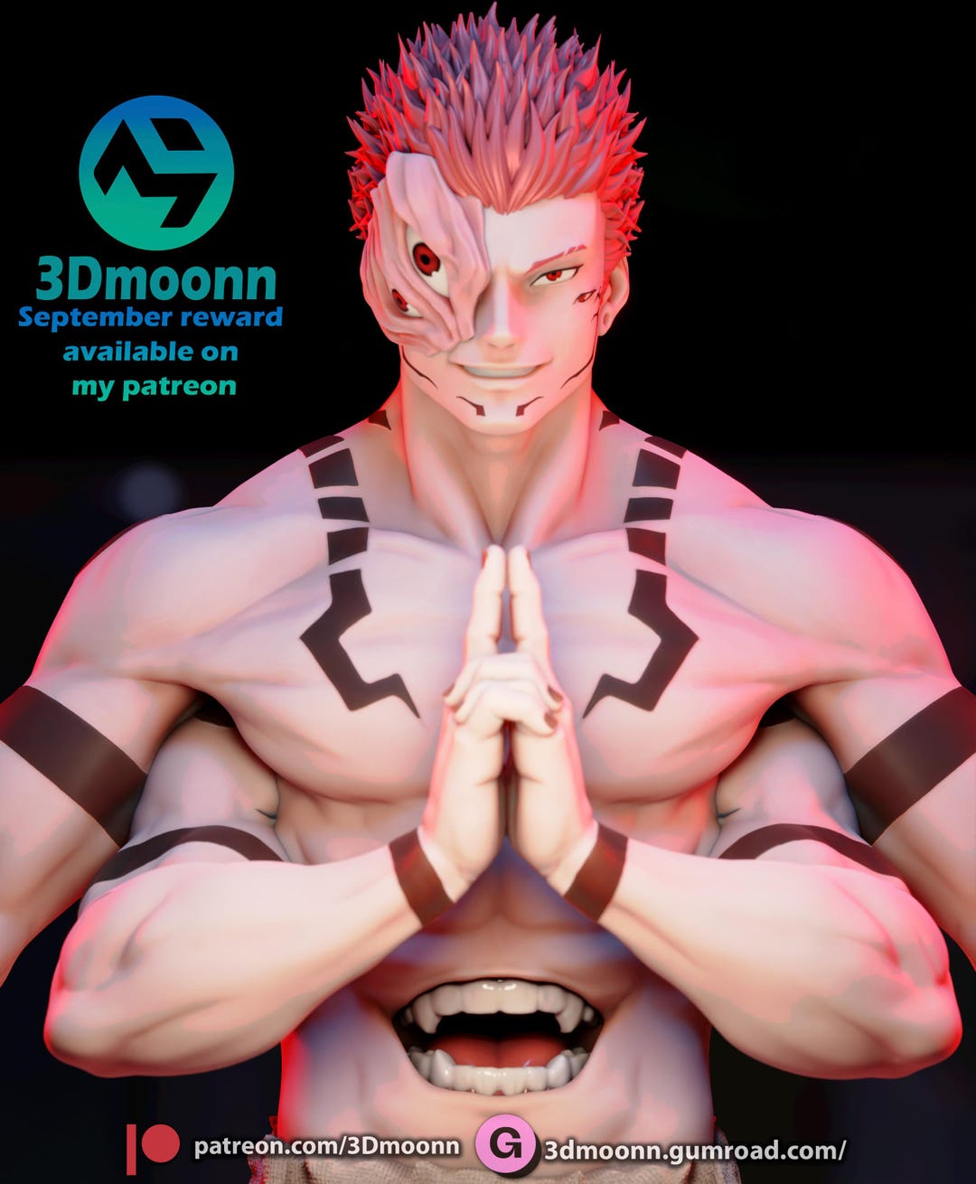 Sukuna, King of Curses Sorcerer 3D Printed DIY Resin Statue Kit ...