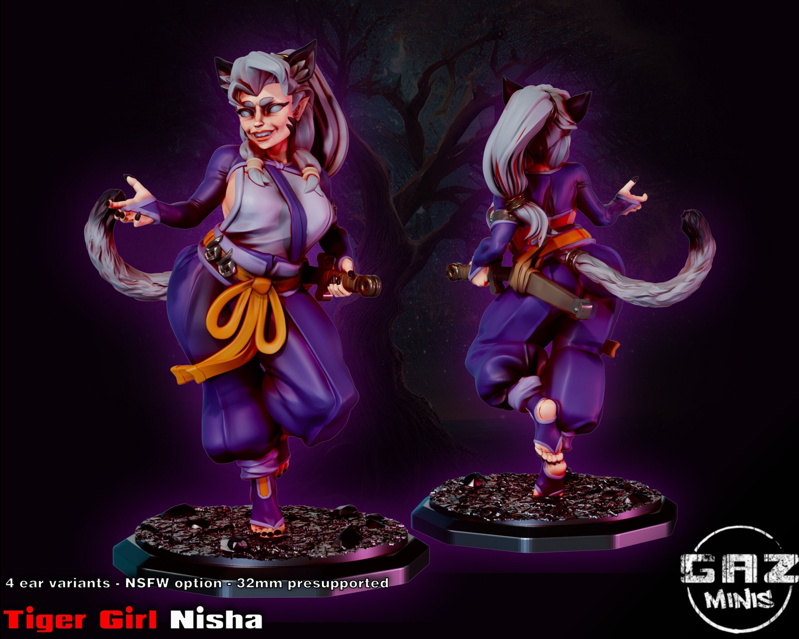 Nisha Catgirl 3d Printed Model by Gaz Minis - Etsy