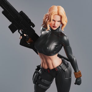 Yelena Black Widow Relaxing 3d Printed DIY Resin Statue Kit / Figurine [by Abe3d] UNPAINTED - Etsy